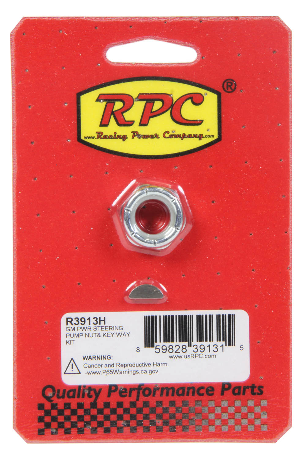 RACING POWER CO-PACKAGED R3913H GM Power Steering Pump Nut and Keyway ...
