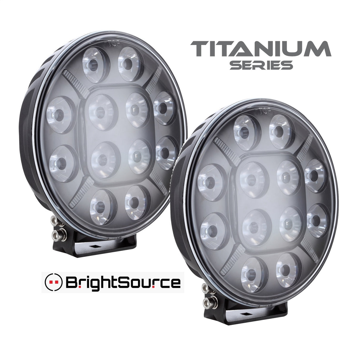BrightSource 870072 Titanium Series LED Driving Light Kit; 7 in. Round ...