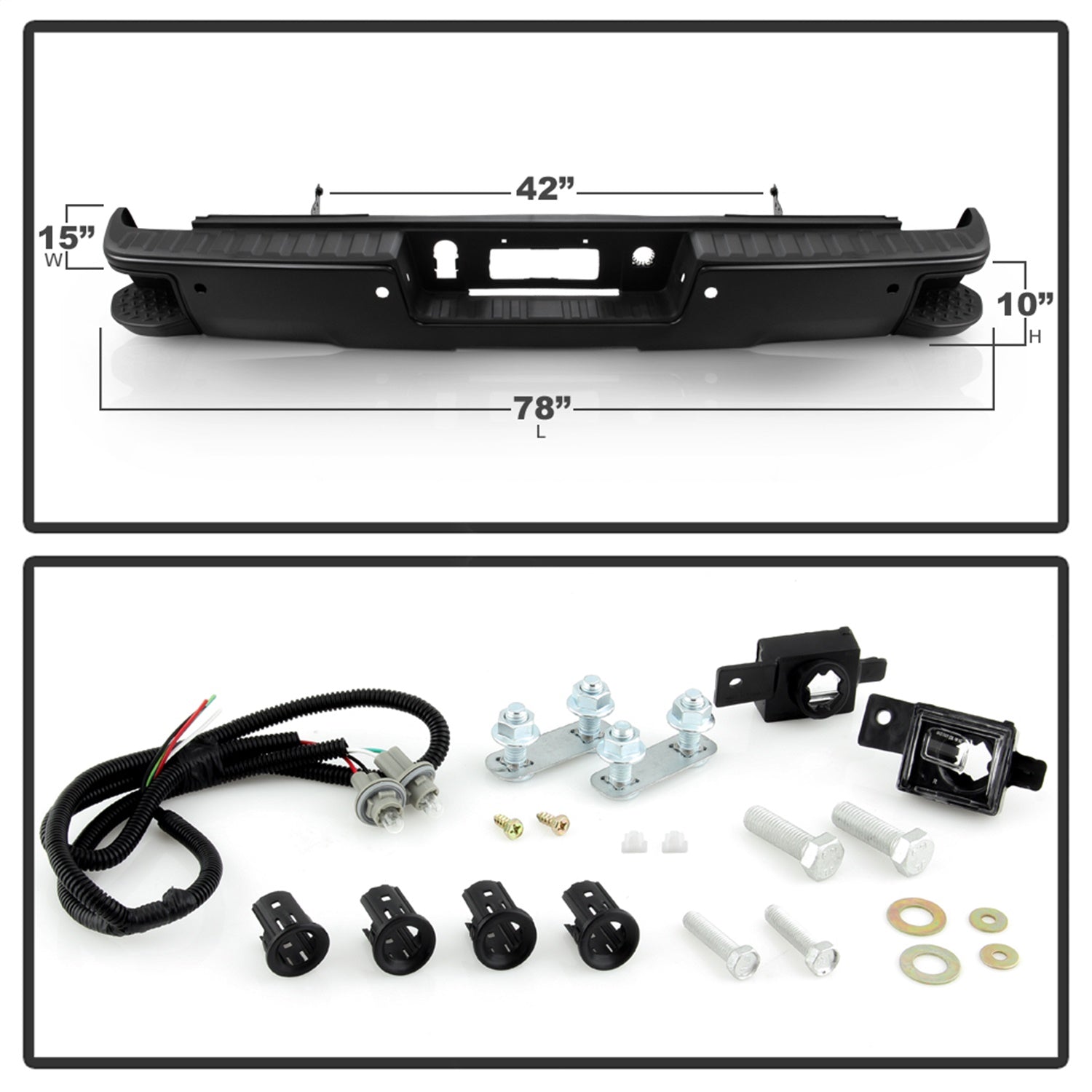 Spyder Auto 9048883 Rear Steel Bumper; Black; OEM PN[23112252-PFM ...